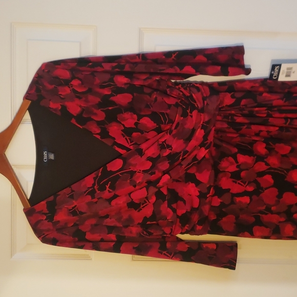 Chaps | Dresses | Chaps Faux Wrap Floral Print Dress | Poshmark
